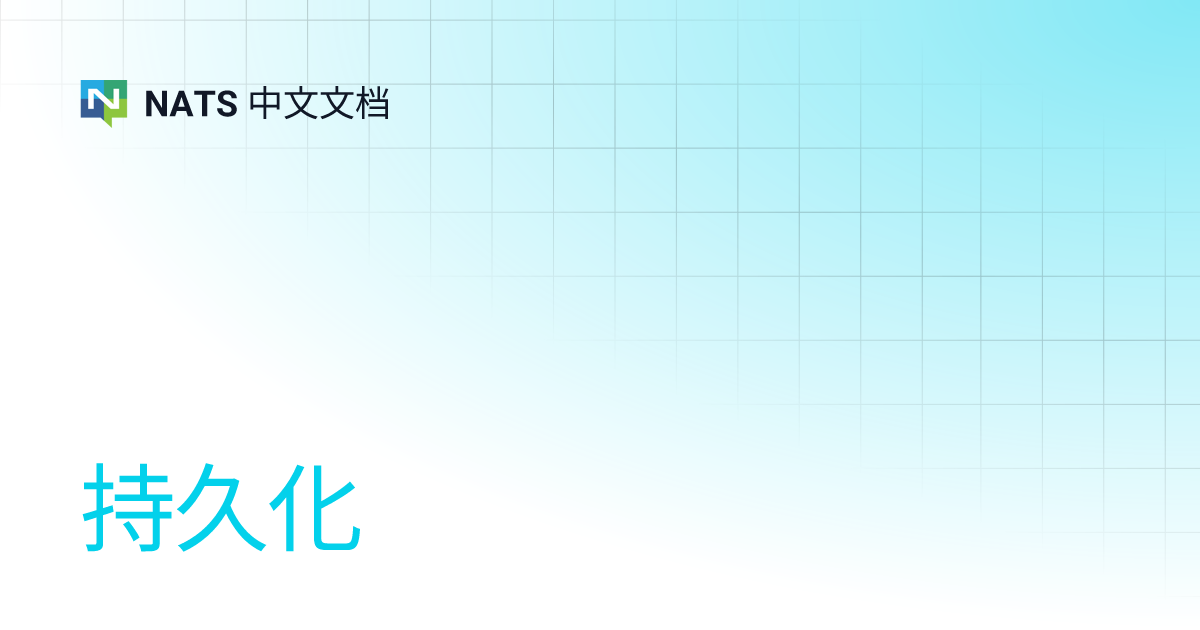 持久化 | NATS 中文文档